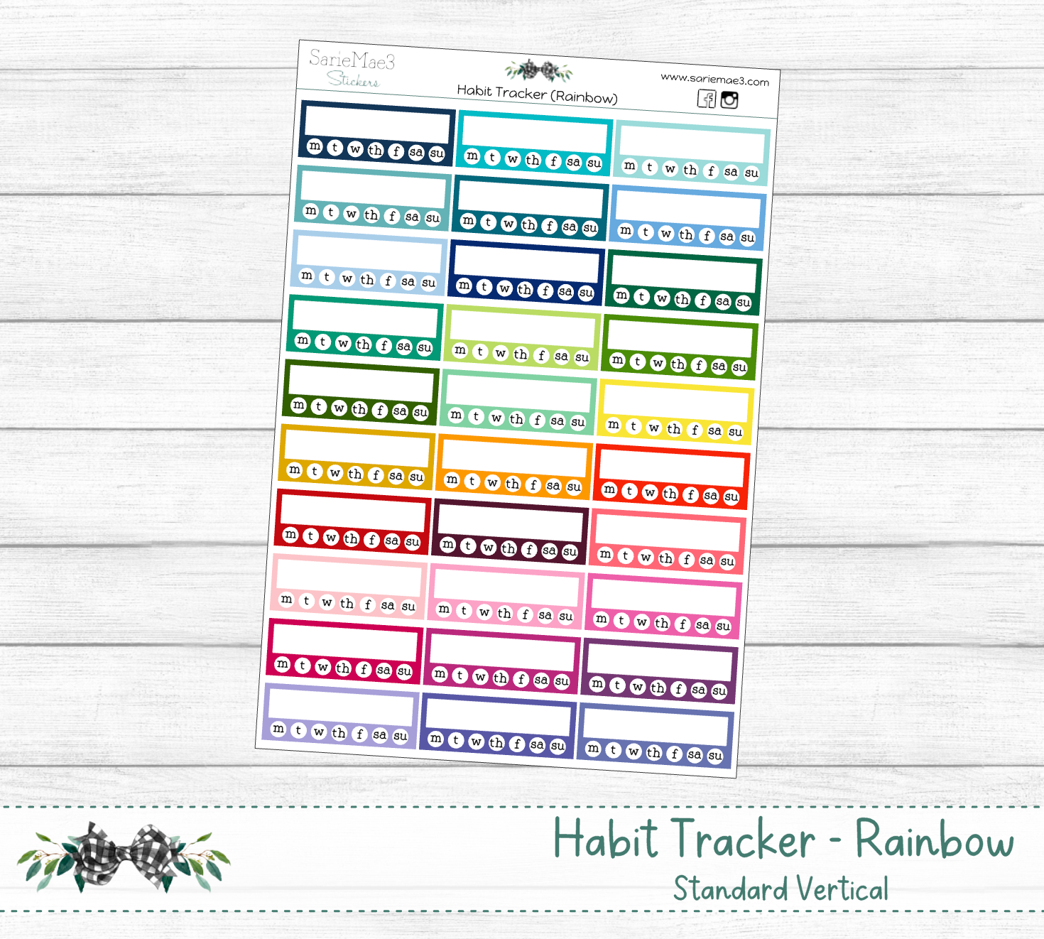 Habit Tracker (Rainbow) – SarieMae3